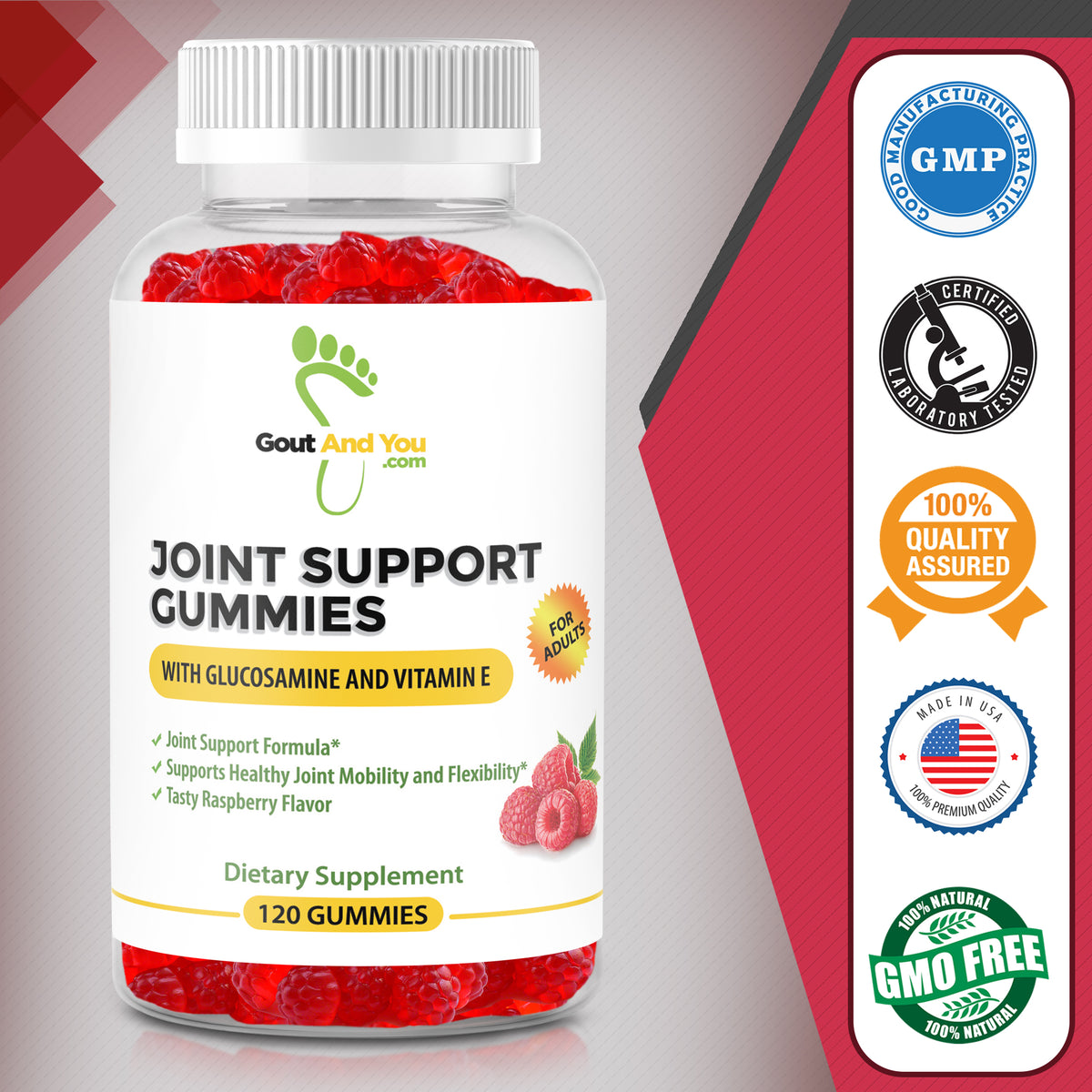 120 Chewable Gummies with Glucosamine & Vitamin E for Superior Joint S ...
